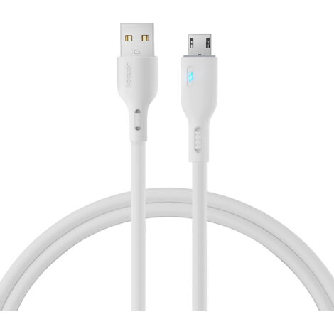 Kabel USB - microUSB 2,4A mit LED-Diode 1,2m weiß