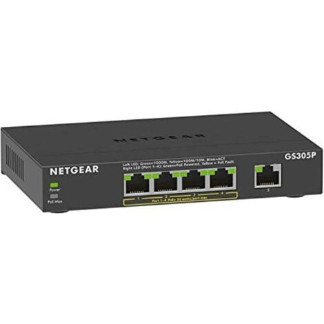 Switch Netgear GS305P v2 5p PoE 63W (PoE+: 4p) Unmanaged Gigabit