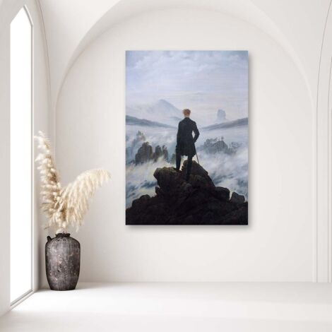 Bild auf Leinwand, Der Wanderer über dem Nebelmeer – C. D. Friedrich ...