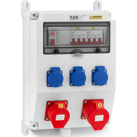 Elektroverteiler 3 x Schuko 2 x CEE-Differenzialschalter 2 x Installation