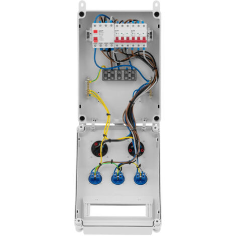 Elektroverteiler 3 x Schuko 2 x CEE-Differenzialschalter 2 x Installation