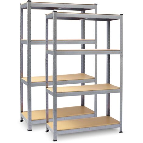 Lagerregal aus Metall, 2er-Set 180 x 90 x 40 cm Plonos PL-702