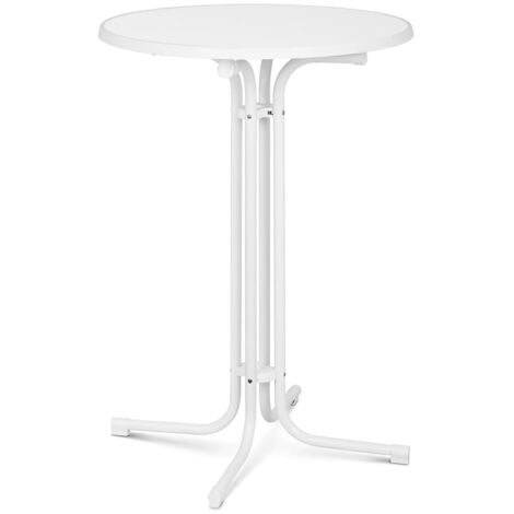 Tisch, runder, hoher, klappbarer Stehtisch, Durchm. 80 cm hoch 110 cm weiß
