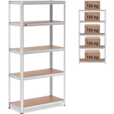 Lagerregal Metall 5 Böden 750 kg 100 x 50 x 197 cm grau