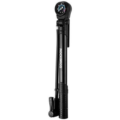 Fahrrad-Handpumpe mit 8 Bar Manometer - schwarz