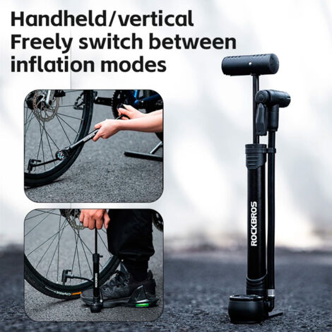 Fahrrad-Handpumpe mit 8 Bar Manometer - schwarz