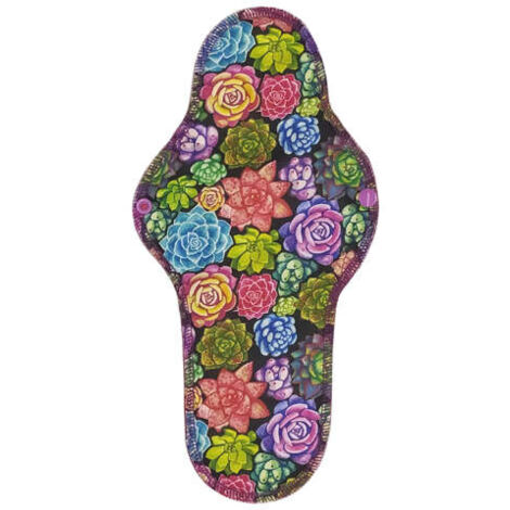 NIGHT Wiederverwendbare Damenbinde aus Bambus – SUCCULENTS
