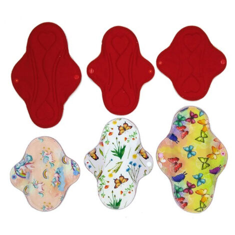 Set mit 10 wiederverwendbaren Damenbinden