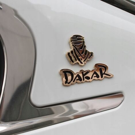 DAKAR 3D EMBLEM Metall Gold Aufkleber