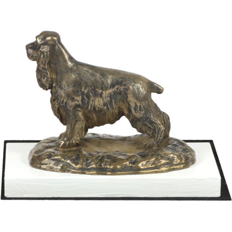 English Cocker Spaniel - Hundestatuette, Figur auf weißem Sockel ...