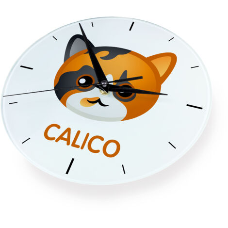 Kaliko Cat - MDF-Uhr mit Grafik und Aufschrift von Art-Dog