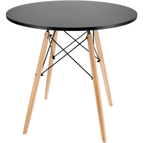 Moderner skandinavischer schwarzer runder Tisch für Wohnzimmer ...