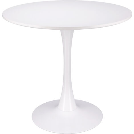 Moderner weißer runder Tisch für Wohnzimmer, Esszimmer und Küche