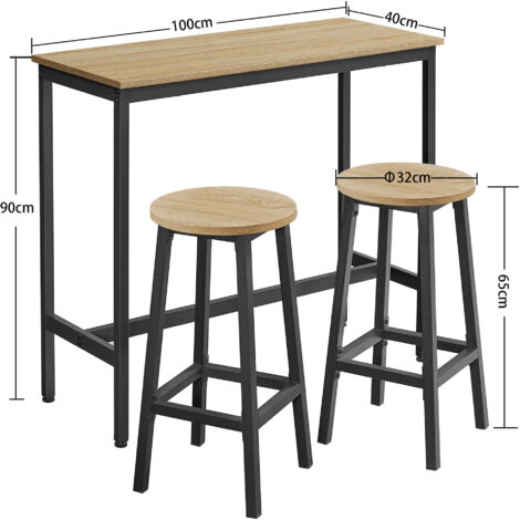 Bartisch + 2 Hocker - Sonoma - LBT219B11