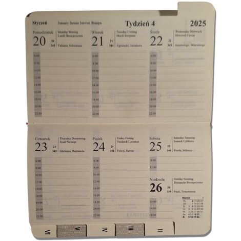 Wochenkalender rot A6 mit Wechseleinlage und Magnetverschluss 45B