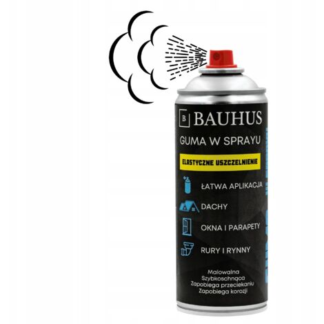 Bauhus Spray GUMMI SCHWARZ Folie Fenster Dächer 400 ml