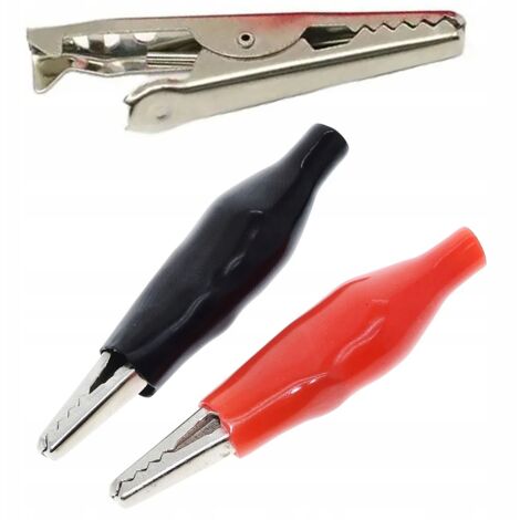 Krokodilklemme 2 Stück Schwarz + Rot isoliert 3A