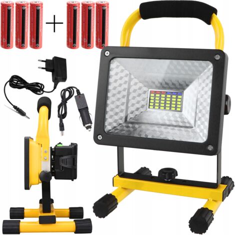 TRAGBARES LED-FLUTLICHT HALOGEN 6xBATTERIE 50W