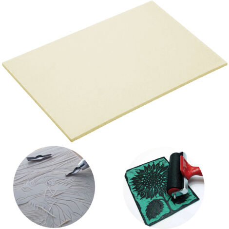 Linoleum SOFT-Platte für den Linoldruck Essdee SoftCut BEIGE ecru 21x15cm