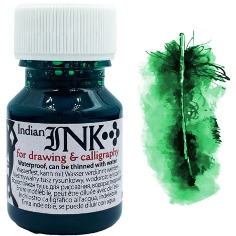 ZEICHNUNGstinte permanente Kalligraphie Indian Ink Renesans GRÜN 30ml