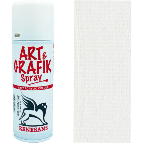 Acrylfarbe Spray MATT Effekt Aerosolmalerei Renesans WEISS 200ml
