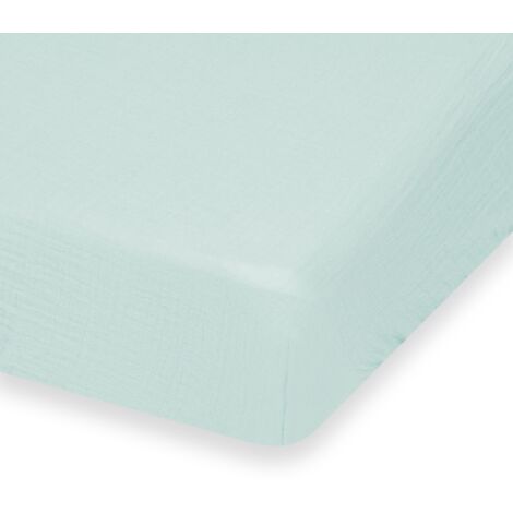 MUSLIN-Laken mit Gummiband 90x200x25, mint33, MATEX