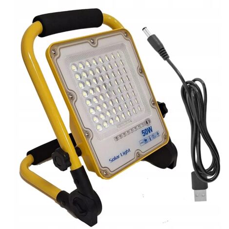 HALOGEN LED TRAGBAR 50W 230V + USB KABEL BAULEUCHTE BATTERIE