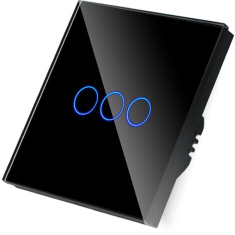 Triple Wi-Fi Touch Switch Schwarz Nur Live Line