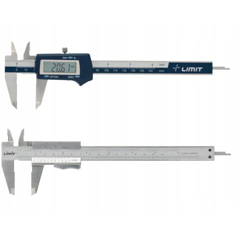 Set Limit 150 mm Messschieber mit Zertifikat, digital + analog