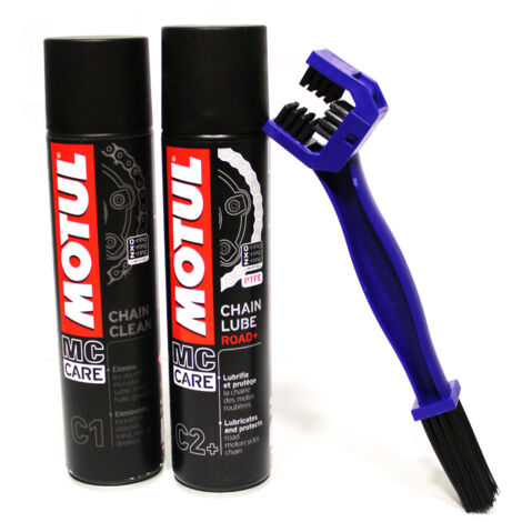 Motul C1 Road+ Chain Clean C2+ Brush Spray Gree - Motorrad Moto Kit
