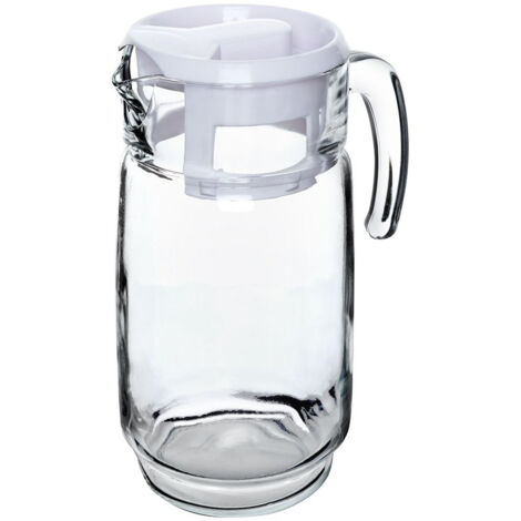 Universal glass jug with lid for beverages