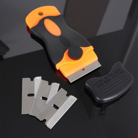 Universal scraper with 3 blades and blade guard for slab cleaning