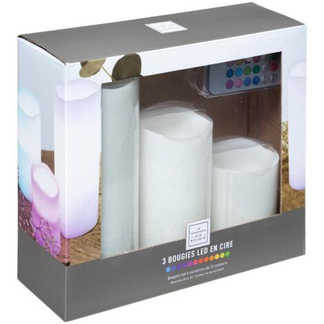 3er Set LED-Kerzen in 3 Farben