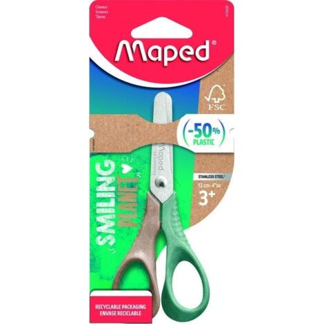 MAPED Vivo Smiling Planet Kinderschere – sicher und ökologisch, 12 cm
