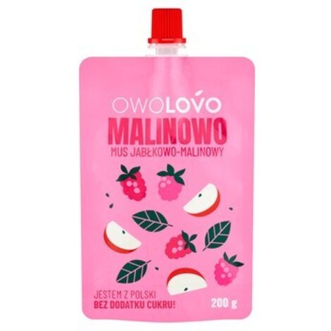 OWOLOVO Apfel-Himbeer-Püree 200g - 100% polnische Früchte, ohne ...