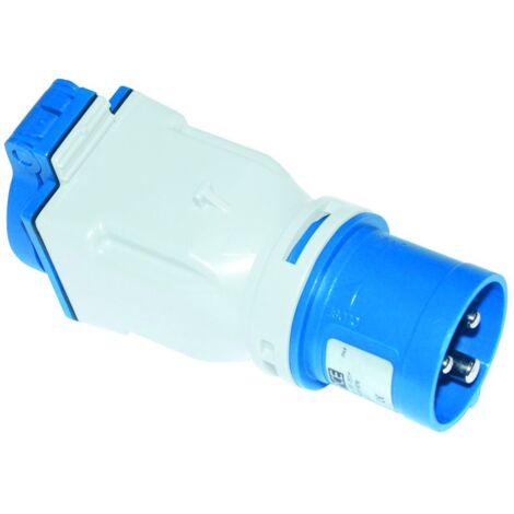 Adapter mit CEE-Stecker 16A/3P/230V Eingang, 16A 230V Steckdose Ausgang ...
