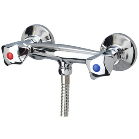 Robinet douche classique avec mitigeur à deux Inchs mural Chrome