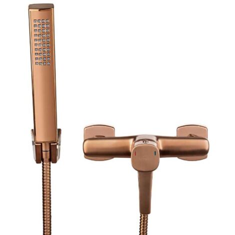 Robinet Douche Salle de Bain Cuivre Bronze Mitigeur Douche Mural Laiton