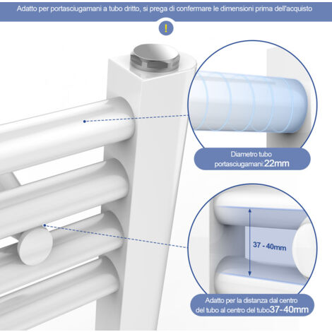 Meykoers Staffa Bianco per Radiatore da Bagno, Supporti ABS Montaggio ...