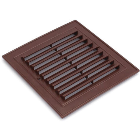 Grille De Ventilation Aeration Oblique 14x14 Plastique Brun