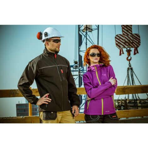 Veste Softshell Femme, Capuche, Violet Et Vert, "xl", Ce,lahti