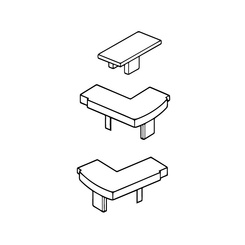 Tapas para perfiles verticales para montantes fijos de pared