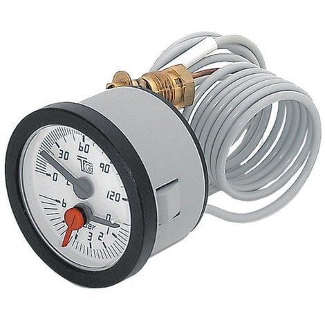 Termomanómetro incorporado Ø 52 - 1/4" Gas con tubo capilar de PVC