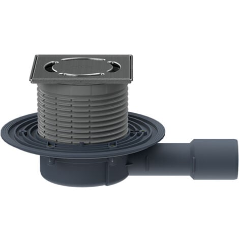 Bodenablauf DN40/50 waagerecht mit Geruchverschluß Primus blau, 121x121mm/115x115mm, Klick-Klack ...