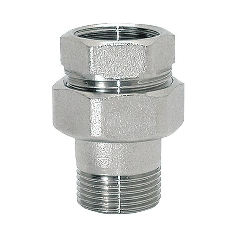 Raccord droit nickelé Mf