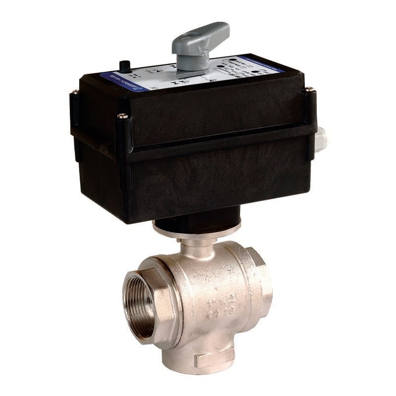 Vanne à bille motorisée à 3 voies Vanne à bille motorisée à 3 voies 1"1/4 230vac "t" ip65 2