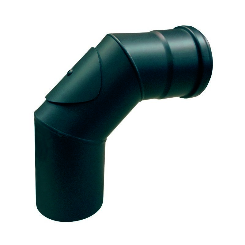 coude 90° mf - acier 1.2 avec inspection coude 90° avec inspection d.80 black pellet 1.2