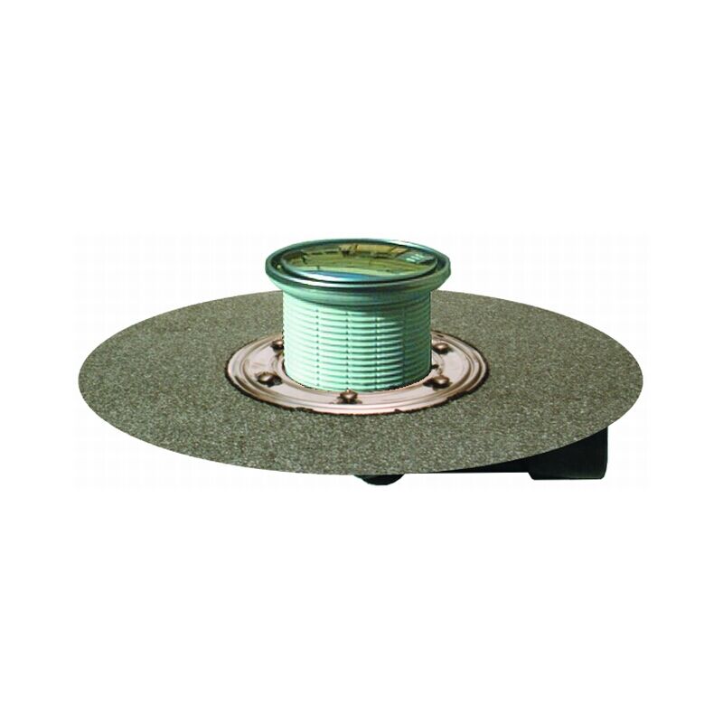 Siphon de sol DN50/75 avec siphon, tôle bitumée soudée, grille ronde d ...