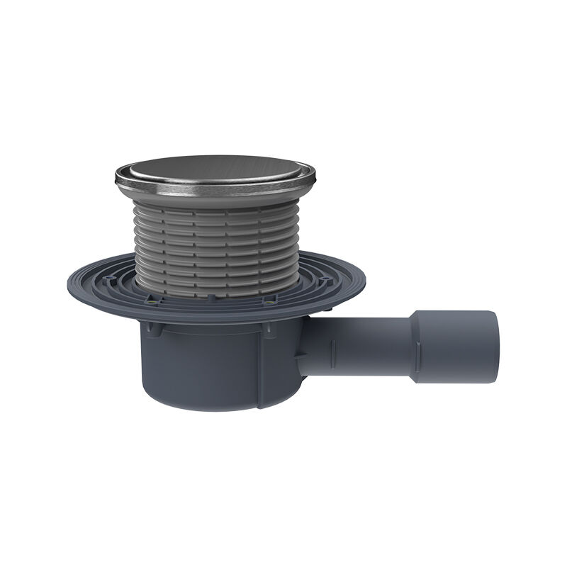 Siphon de sol DN40/50, horizontal, avec siphon/support rond en acier ...