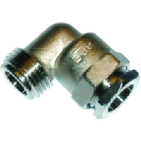 Coude en laiton nickelé avec ogive d.14